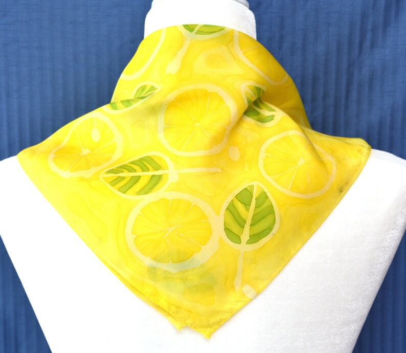 Lemons and Leaves (citrus Series): Hand-painted Silk Scarf - Etsy