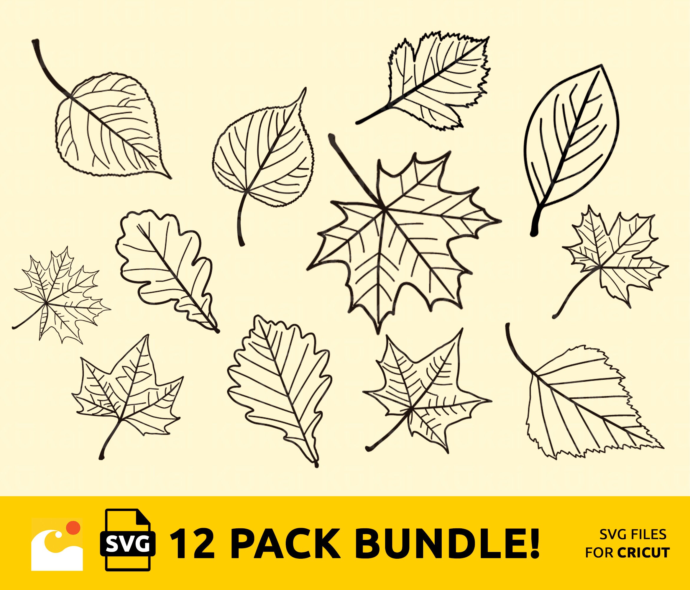 Hand Drawn Fall Leaf Svg Outline, Leaves Svg, Fall Leaf Svg, Fall ...