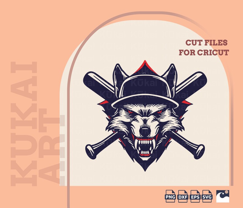 Wolf Baseball Svg Png, Crossed Bats, Team, Wolves Baseball, Wolf Mascot ...