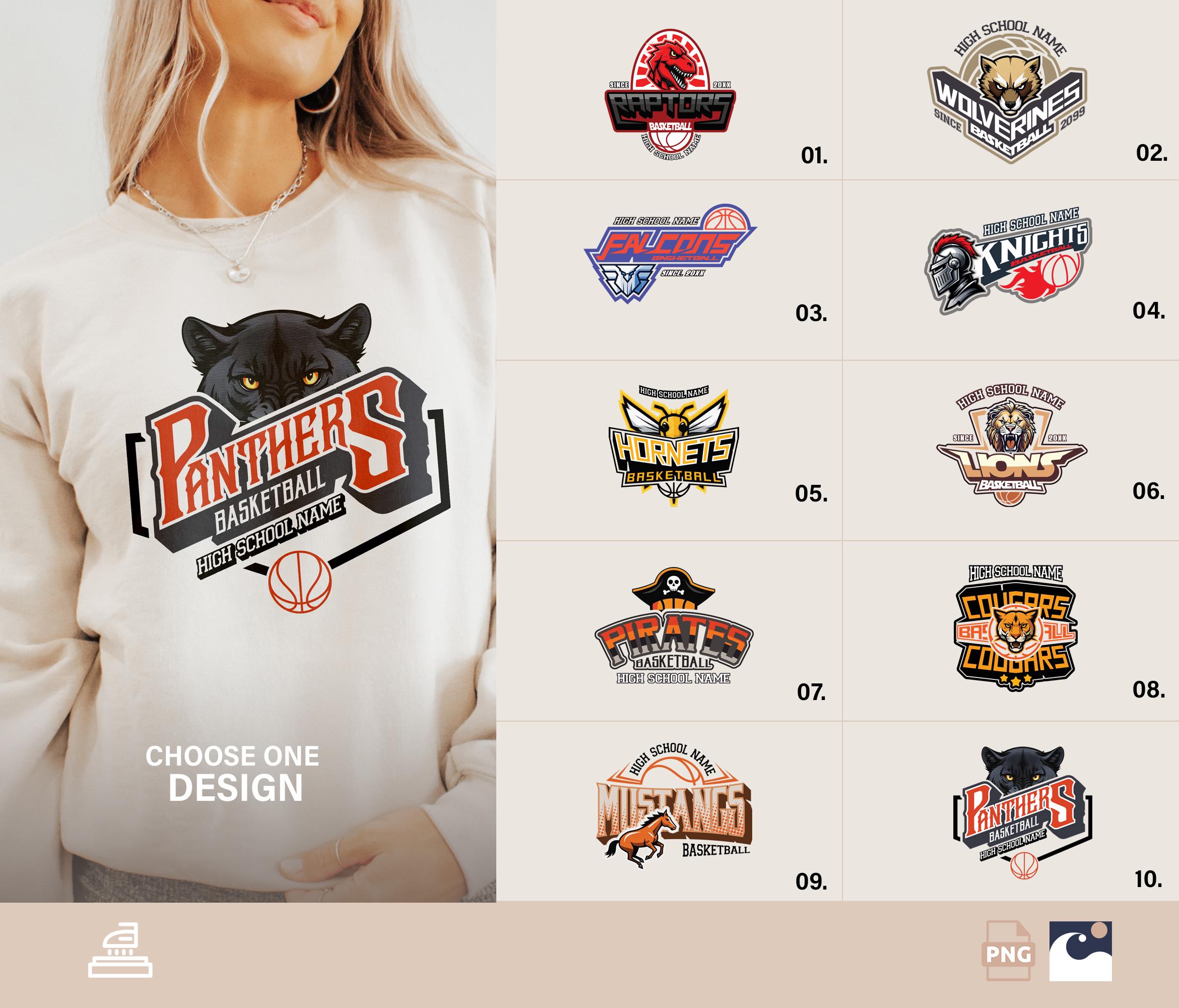 Custom High School Basketball Logo Design Png, Basketball Team Logo ...
