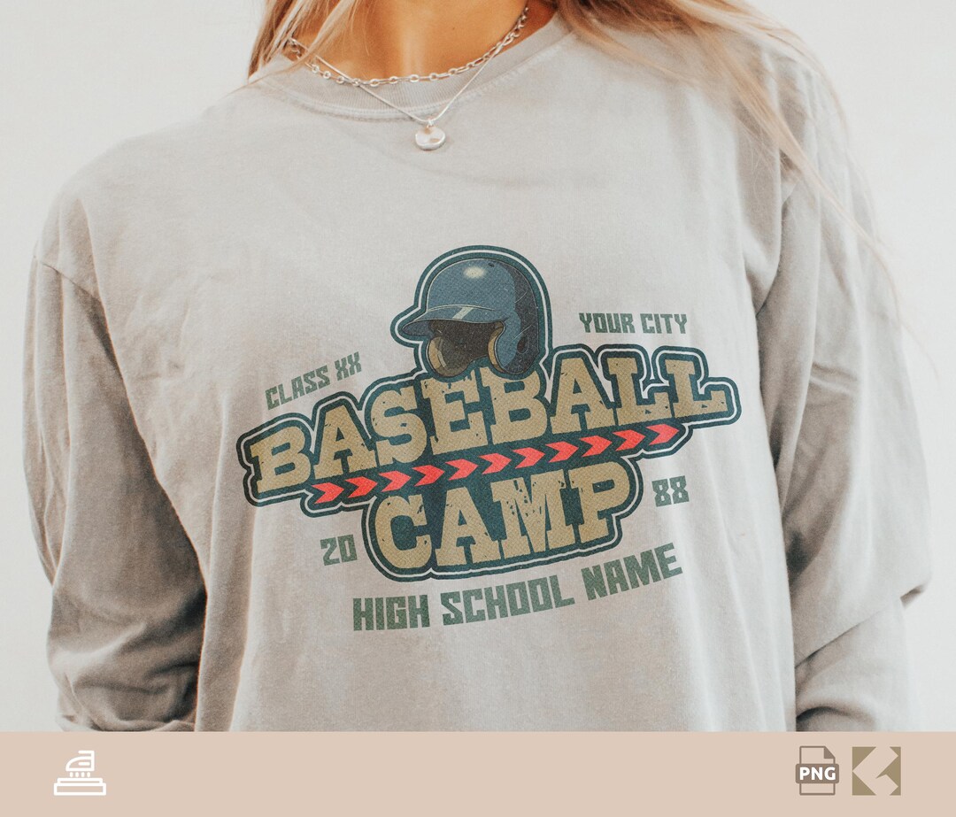 Custom Baseball Camp Sublimation Png, High School, Custom Design ...
