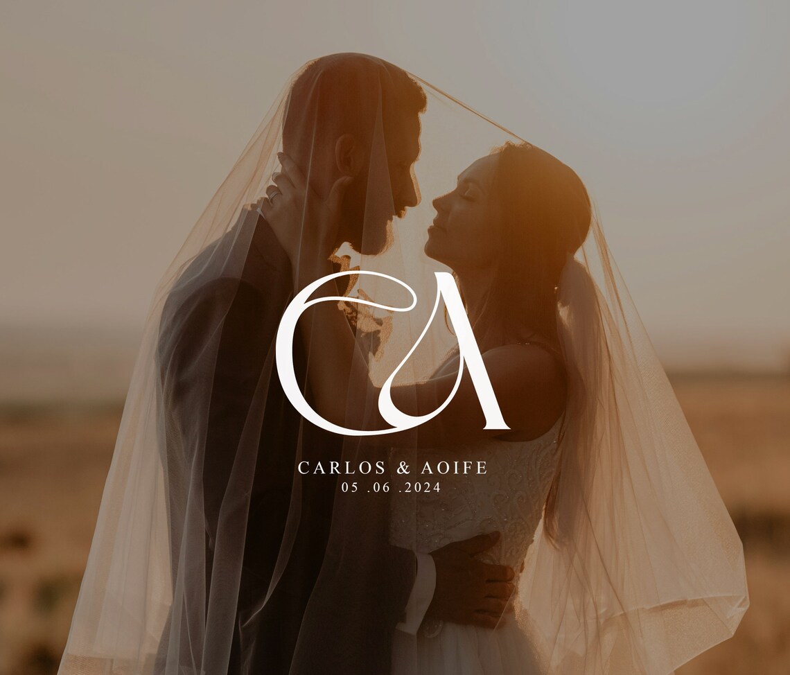 Custom Wedding Monogram Logo, Couple Monogram, Premade Logo, Custom ...