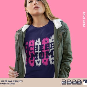 Cheer Mom Svg Png, Cheerleader Drip Svg, Red, Striped, Brush Strokes ...