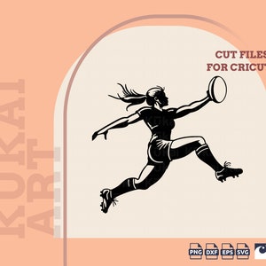 Female Rugby Svg, Silhouette, Rugby Player Svg, Woman Rugby Svg, Girl ...