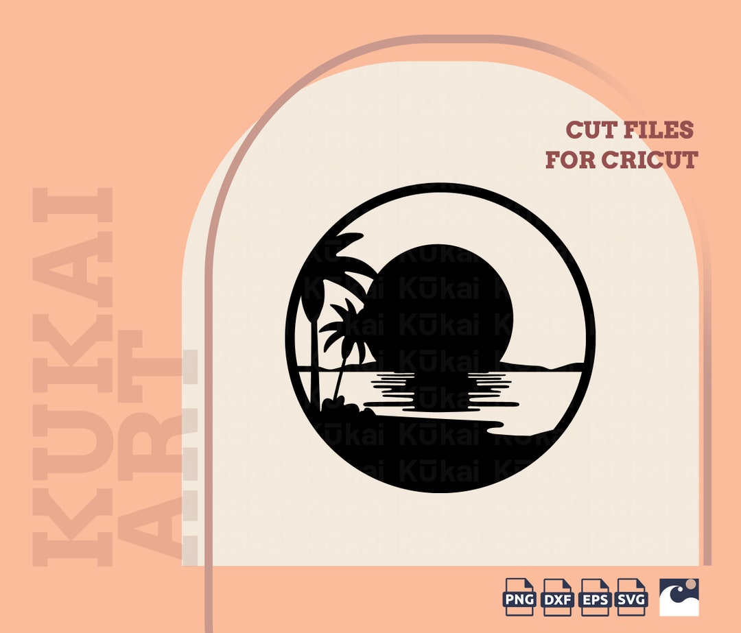 Sunset at the Beach Svg, Summer Svg, Tropical Beach Svg, Sunset Svg ...