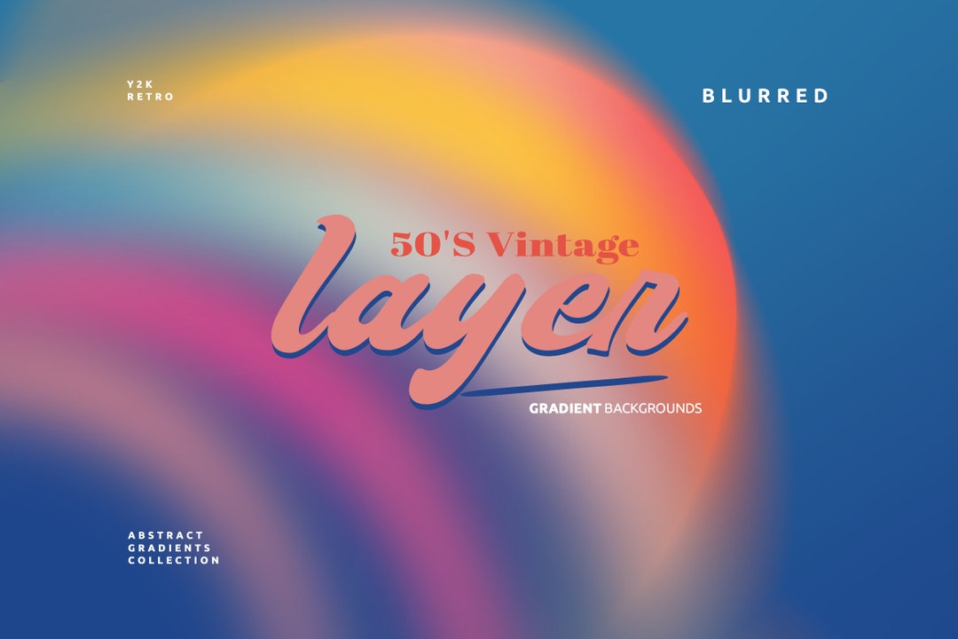 50s Vintage Layer Gradient Backgrounds, Digital Papers, Retro Mid ...