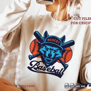 Wolf Baseball Svg Png, Crossed Bats, Wolves, Boyfriend, Shirt ...