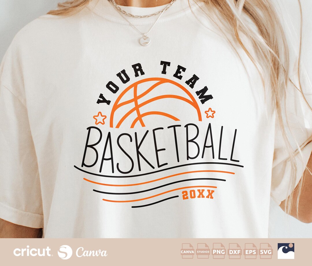 Distressed Basketball Logo Cut File Svg, Retro Basketball Team Svg ...