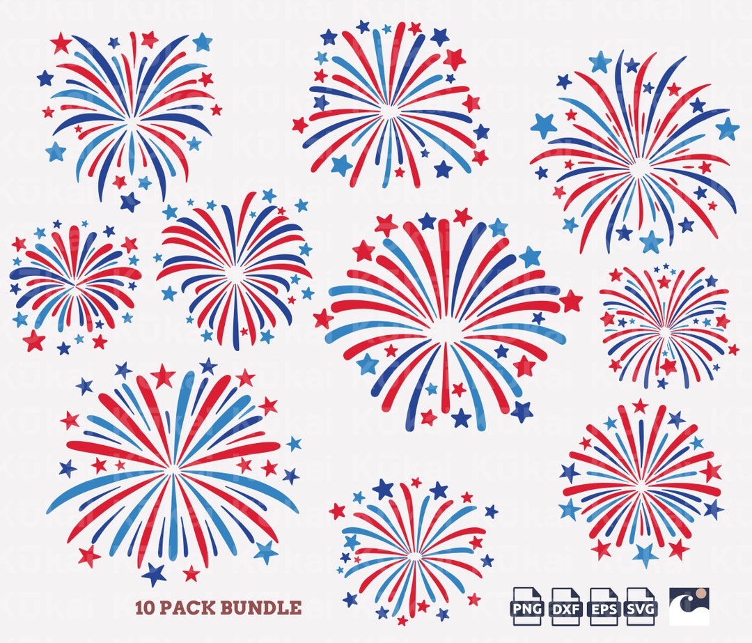 Firework Svg Bundle, 4th of July, Fireworks Png, Stars, Patriotic Svg ...