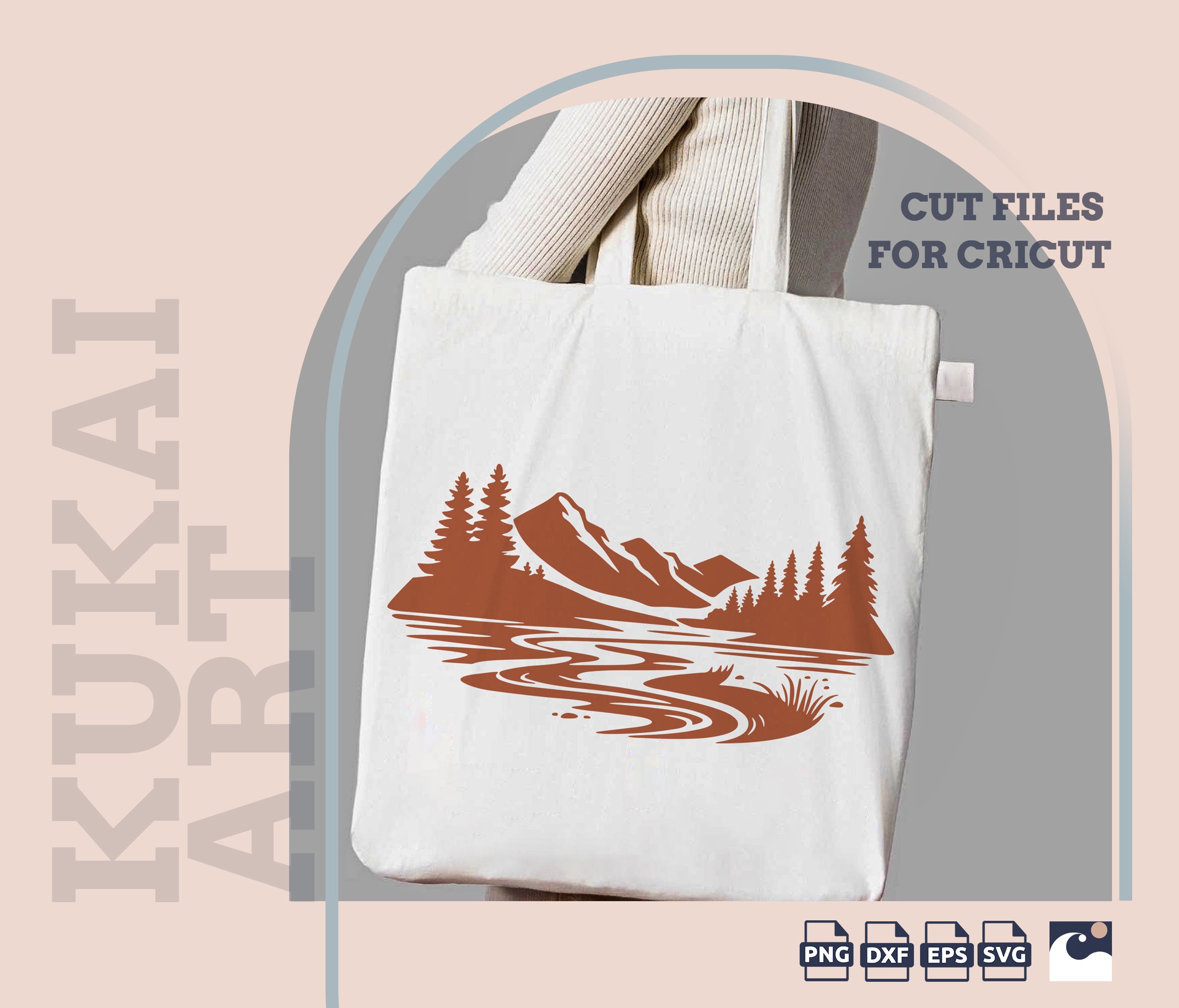 River Svg, Forest Landscape Svg, Nature Svg, Mountain Svg, Pine Forest ...