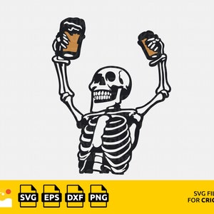 Spooky Skeleton Cheers SVG File for Cricut Perfect for - Etsy