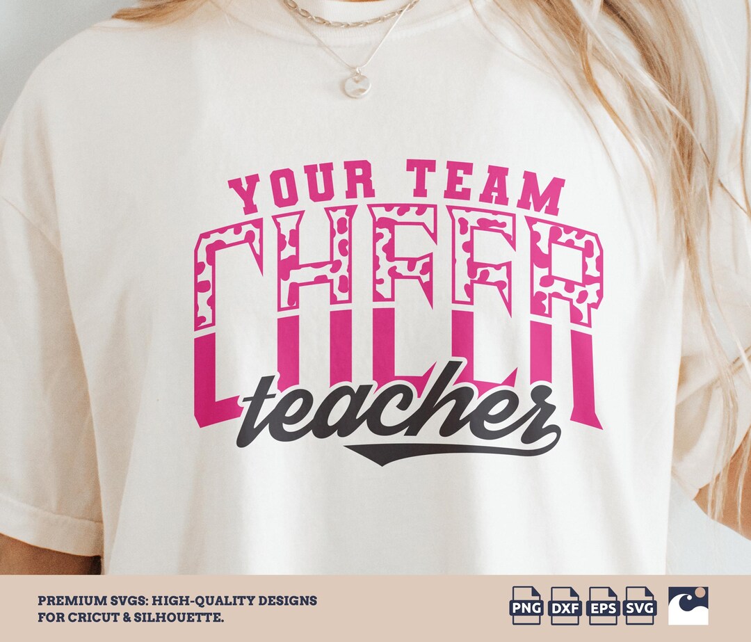 Cheer Teacher Svg Png, Cheer Leopard, Coach, Camouflage, Cheerleading ...