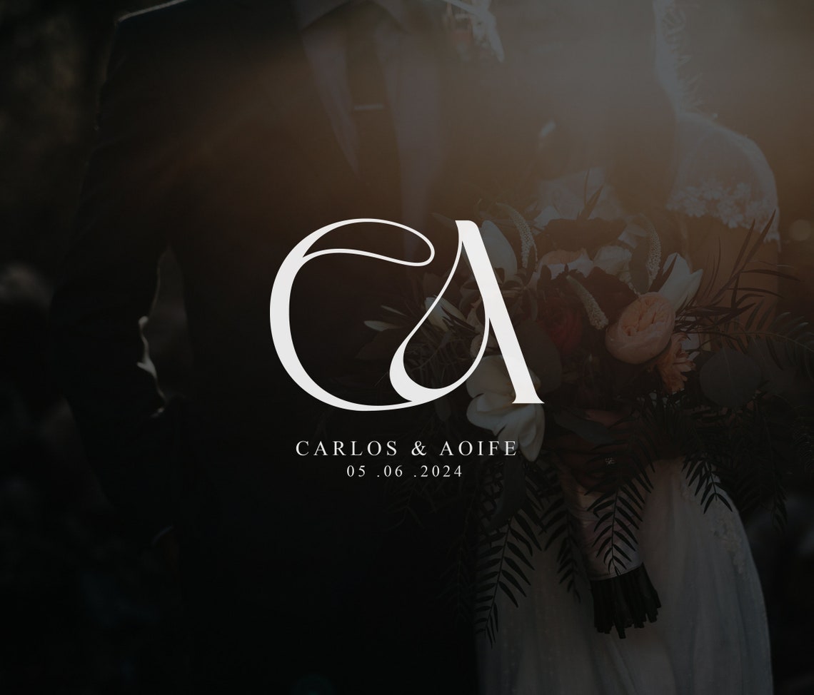 Custom Wedding Monogram Logo, Couple Monogram, Premade Logo, Custom ...