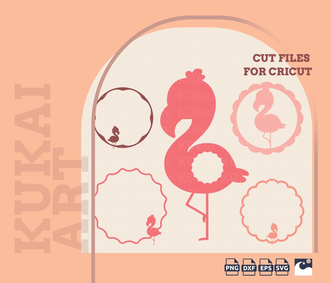 Cricut Flamingo Frames Svg, Circle Frame Svg, Frames Svg, Flamingo Bird ...