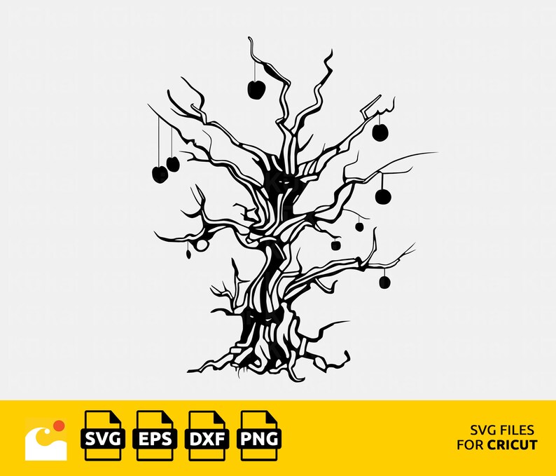 Spooky Tree SVG: A Halloween Clipart for Your Cricut and - Etsy