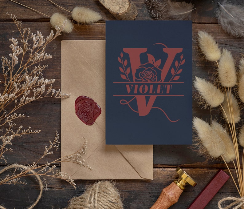 Rose Split Monogram Letters SVG Floral Alphabet Designs for DIY Crafts ...