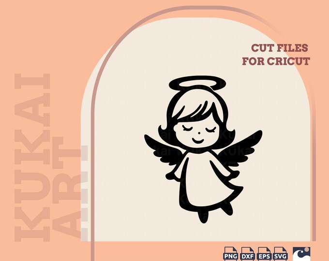 Cute Angel SVG Little Girl Angel Cut File for Cricut Silhouette Angel ...