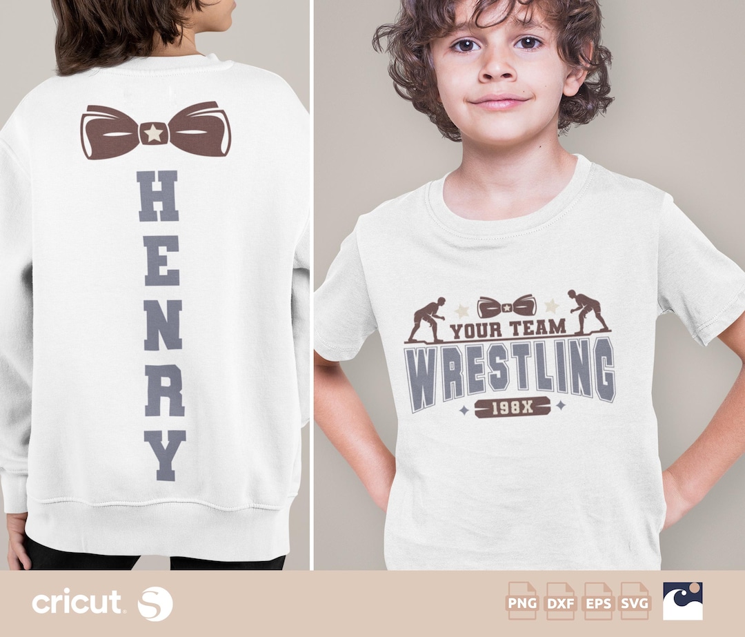 Bow Tie Boy Wrestling Svg, Wrestling Team Design for Cricut, Silhouette, Boys Shirt Cut File ...