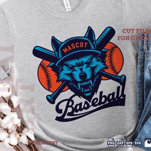 Wolf Baseball Svg Png, Crossed Bats, Wolves, Boyfriend, Shirt ...