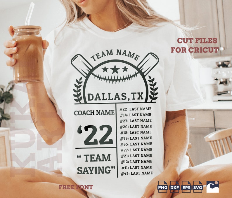 Customizable Baseball Roster Template, Baseball Svg Dxf, Softball Svg ...