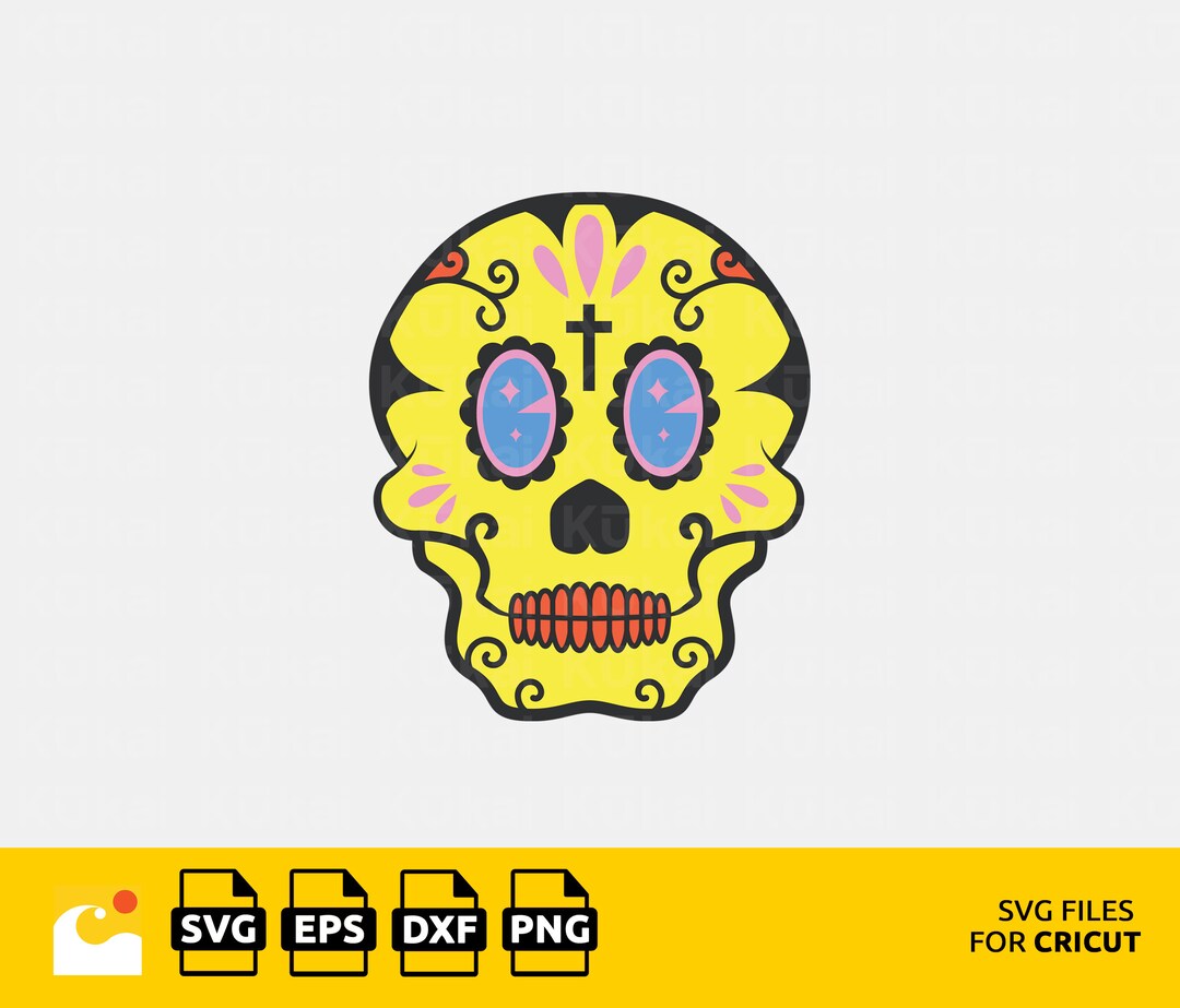 Sugar Skull Svg Halloween Clipart Sugar Skull Layer Svg - Etsy