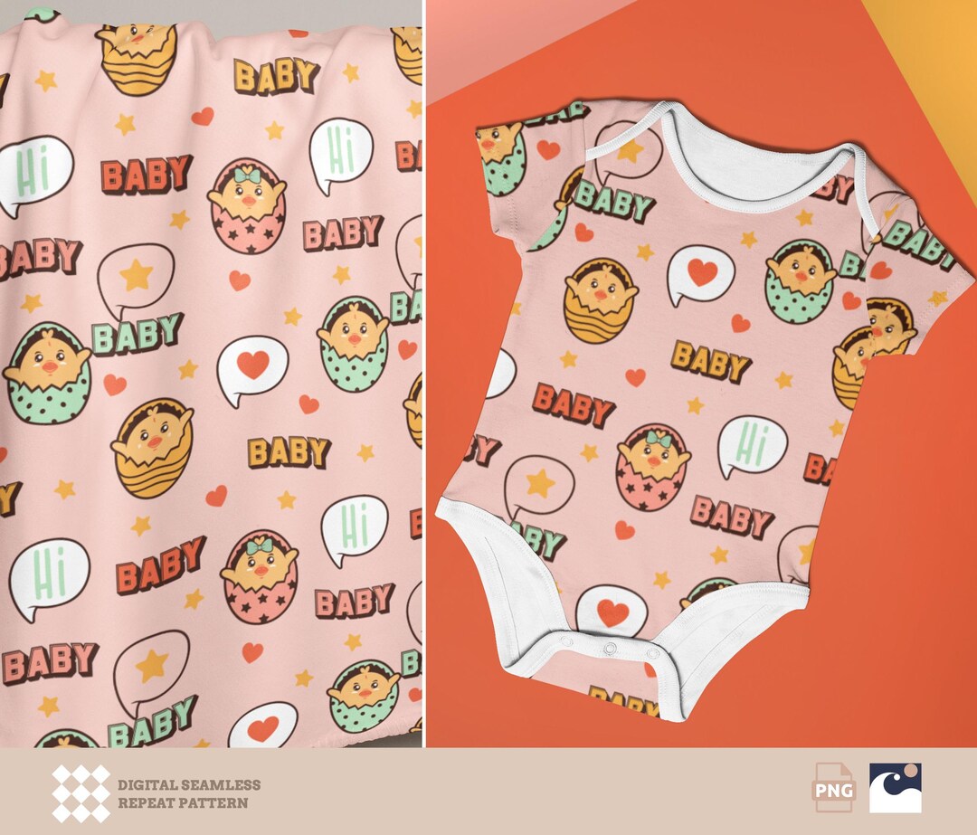 Baby Chick Printable Pattern PNG, Baby Shower, Newborn Baby, Cute Baby ...