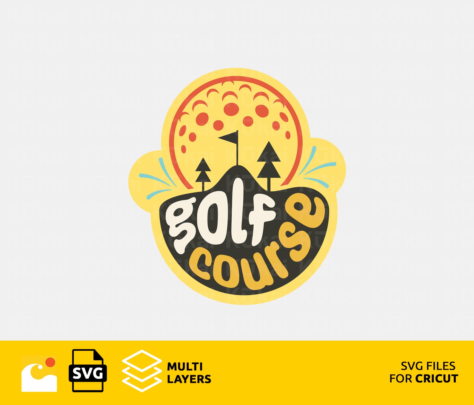 Golf Course SVG File for Cricut Silhouette Golfing Clipart - Etsy