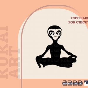 Sitting Alien Svg Dxf Png, UFO Svg, Alien Shirt, Funny Svg, Clipart ...