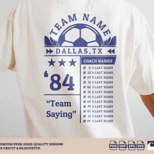 Soccer Shirt Team Roster - Etsy