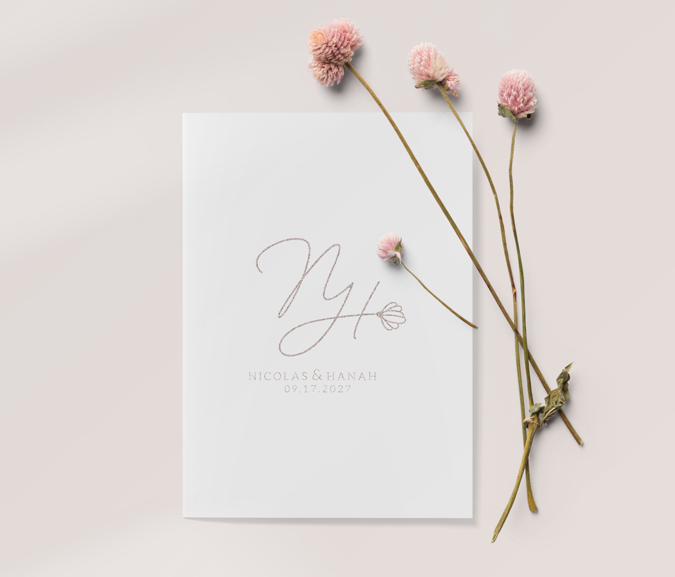 Floral Monogram, Custom Wedding Logo, Floral Letter, Flower Monogram ...