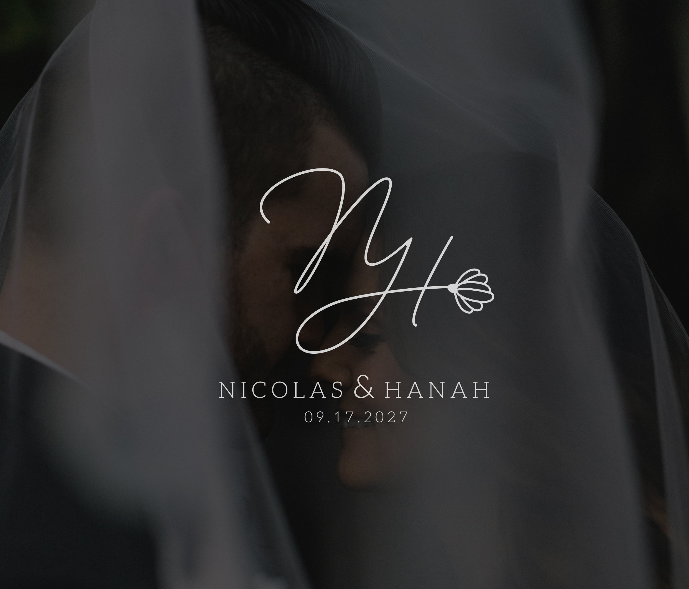 Floral Monogram, Custom Wedding Logo, Floral Letter, Flower Monogram ...