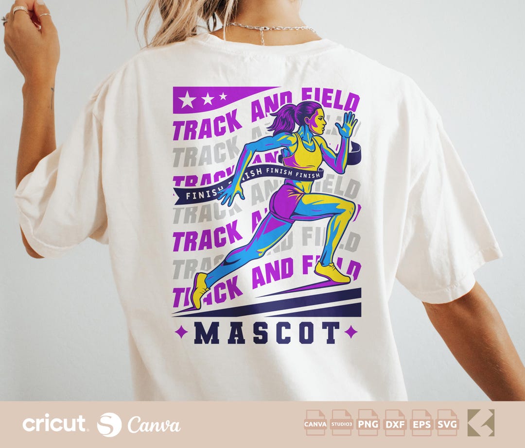 Risograph Track and Field Svg Png, Running Girl Cut File, Track Mom Svg ...