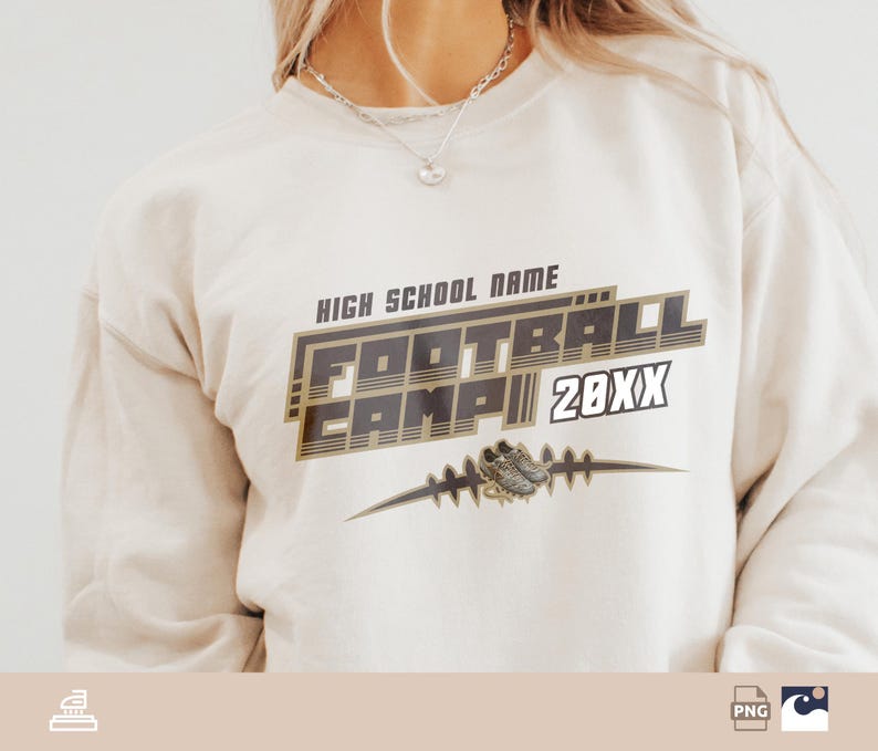 Custom Football Camp Logo Design, Sublimation Png, High School, Custom ...