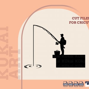 Fisherman Svg, Silhouette, Fishing Svg, Man Fishing Svg, Cut File ...