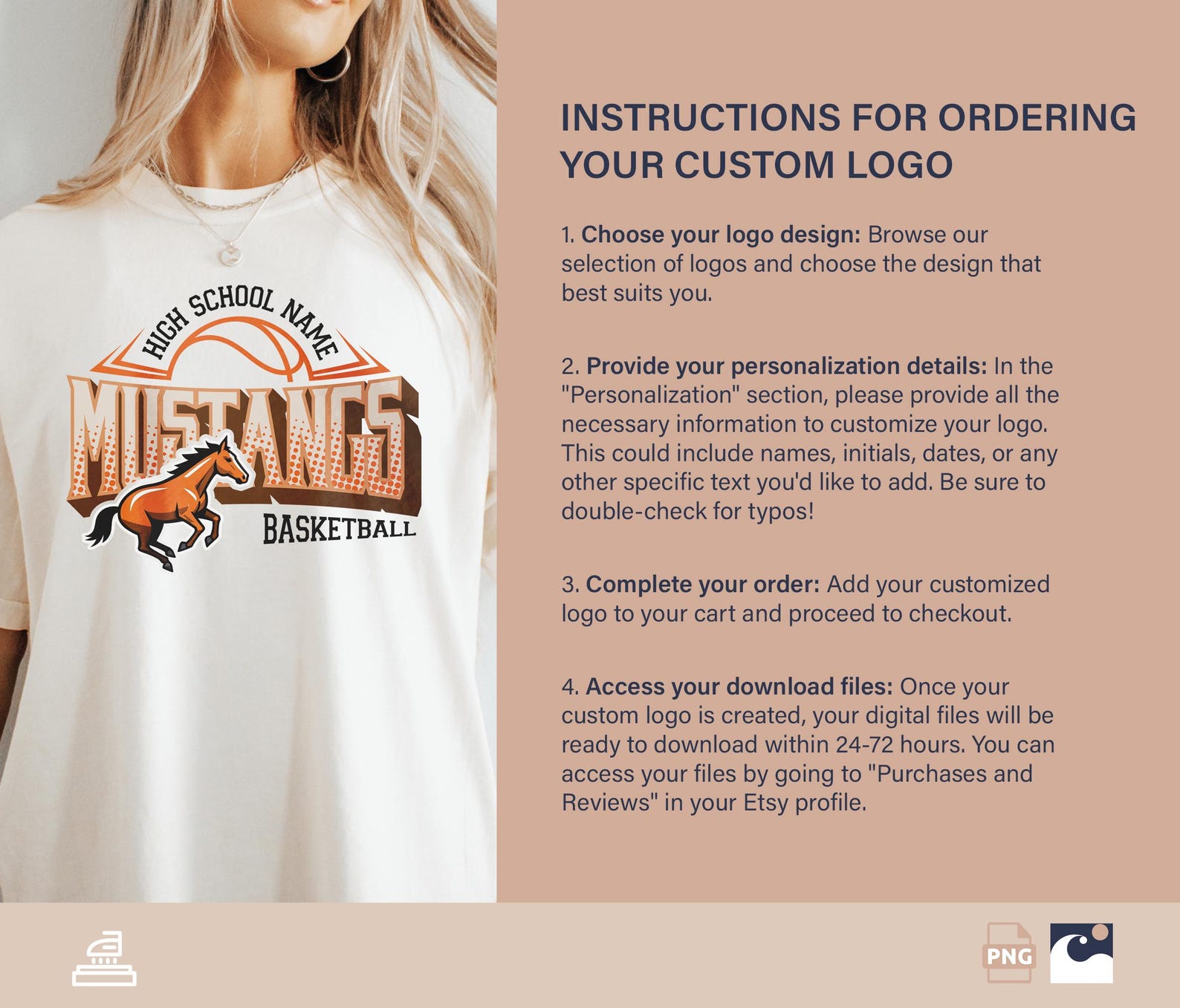 Custom High School Basketball Logo Design Png, Basketball Team Logo ...