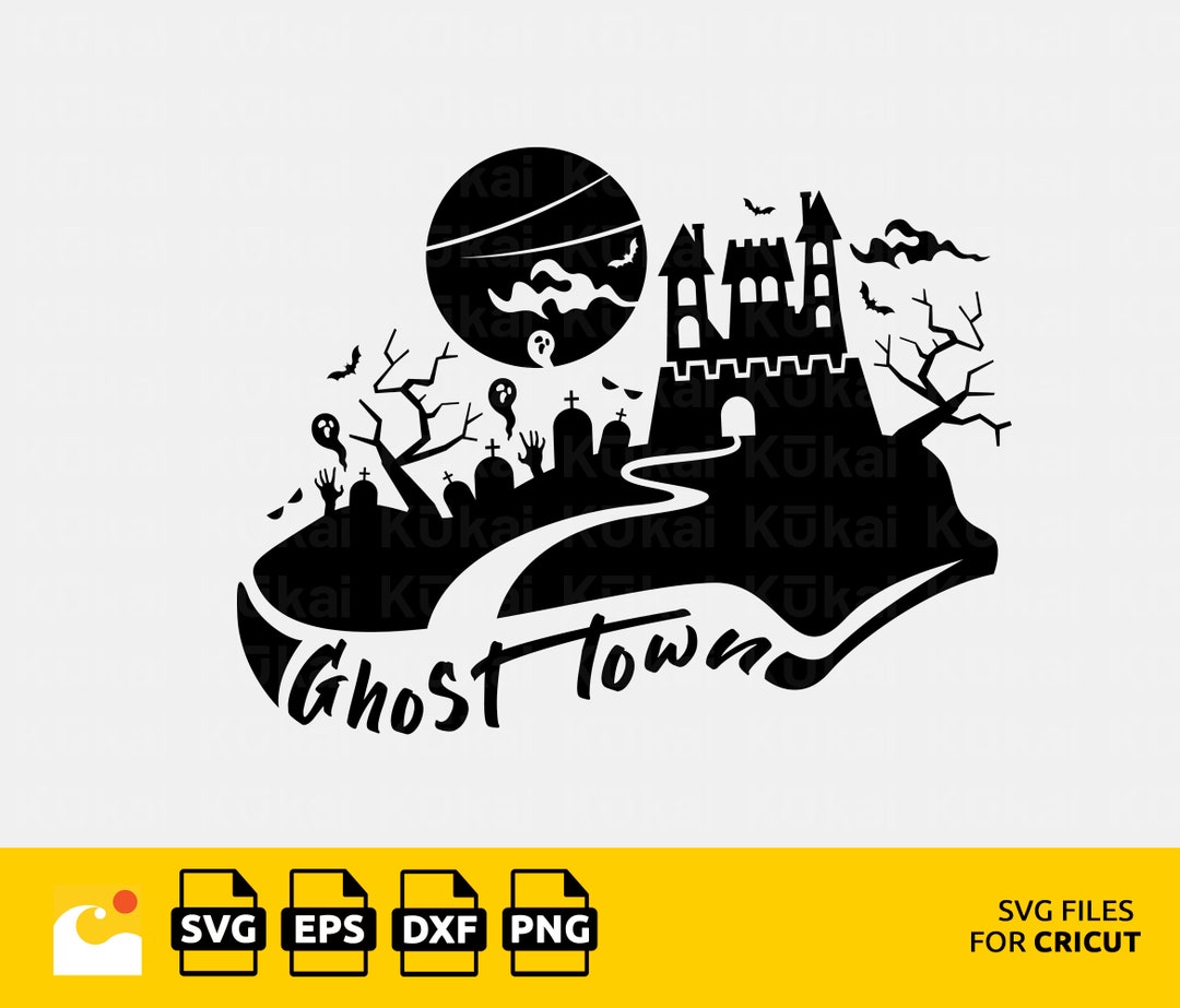 Spooky Halloween Town SVG, Castle SVG, Haunted House SVG, Castle ...