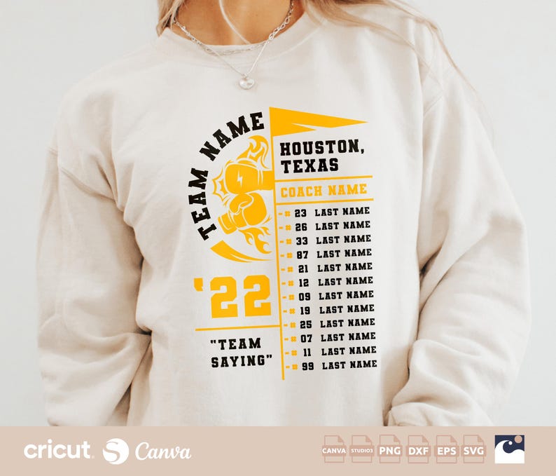 Boxing Team Roster Svg, Custom Boxing Team Gear Svg, Mom, Coach, Shirt ...