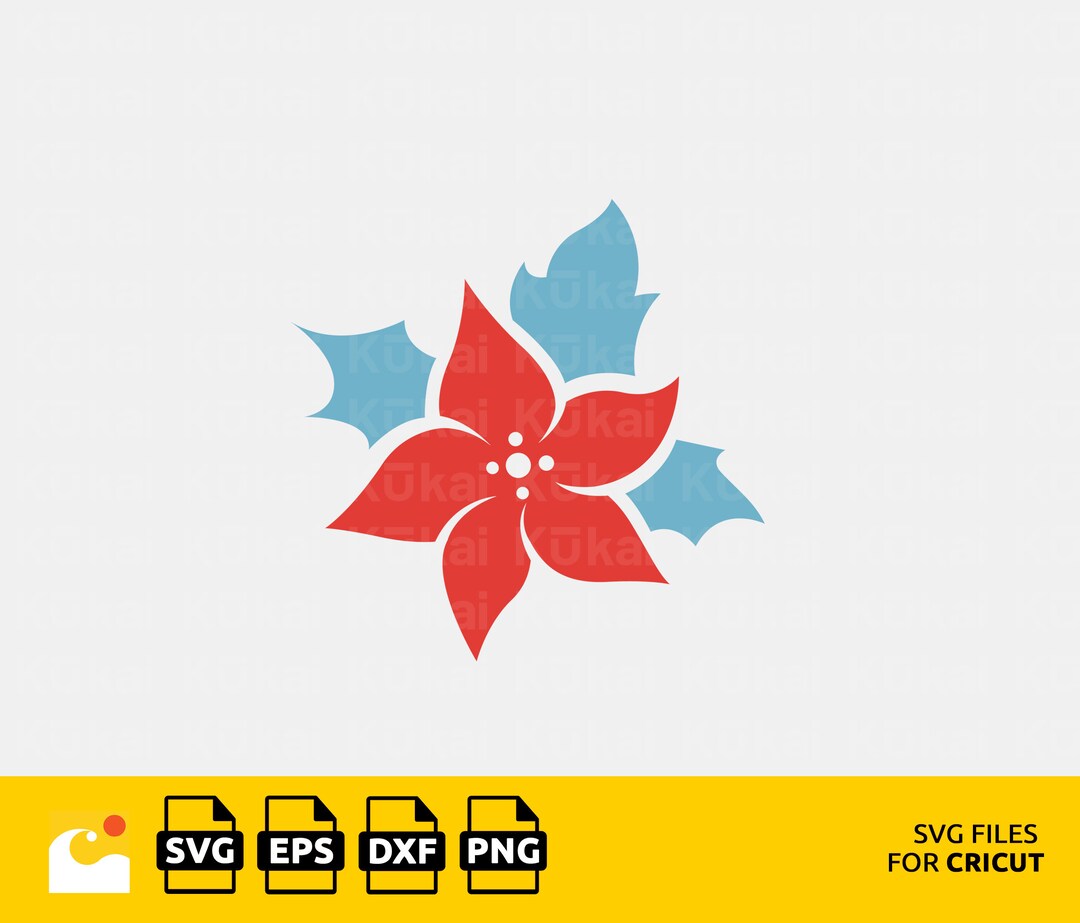 Christmas Flower Svg, Christmas Holly Svg, Winter Clipart, Winter Svg ...