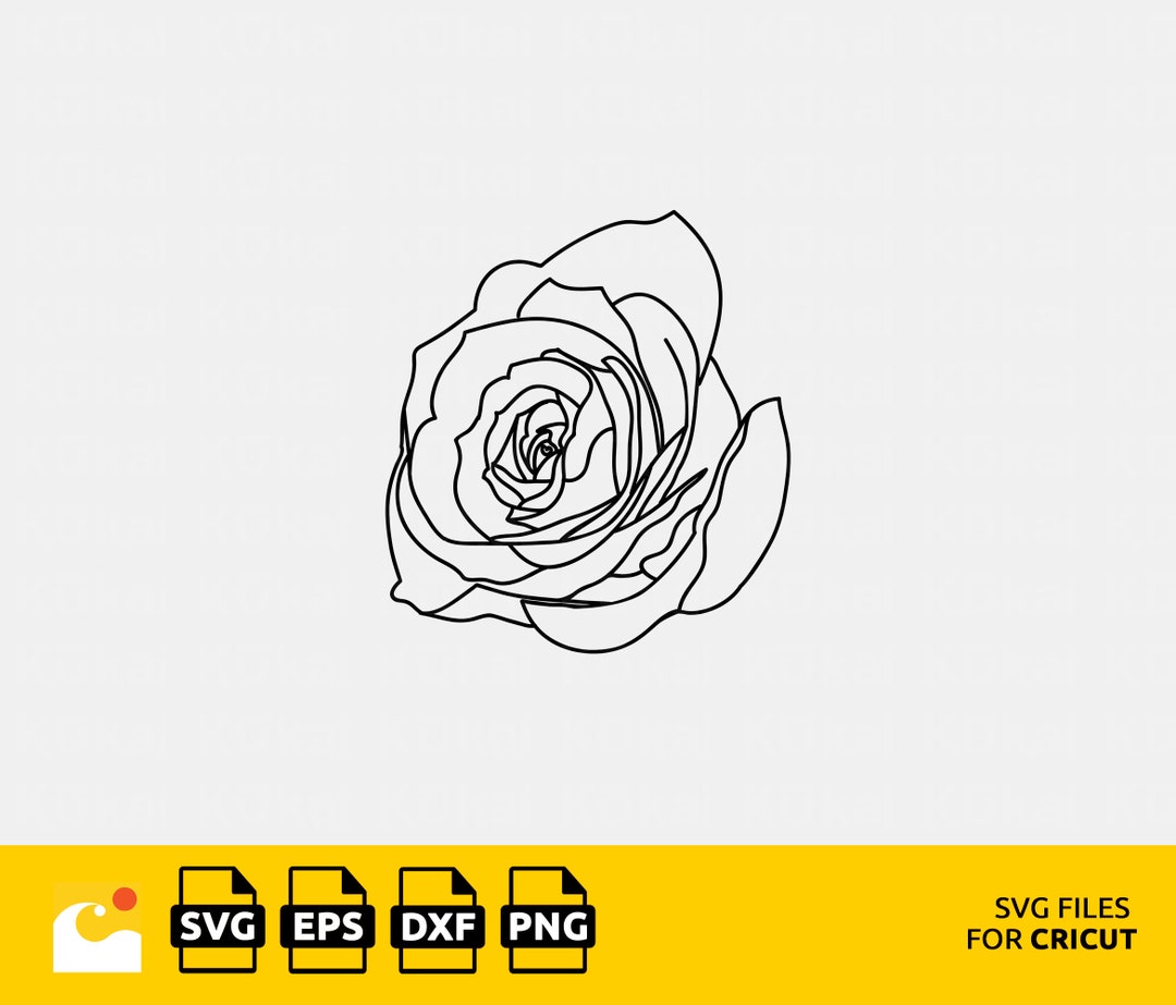 Rose Svg Outline Svg, Rose Line Art, Cricut Rose Svg, Rose Svg, Rosas ...