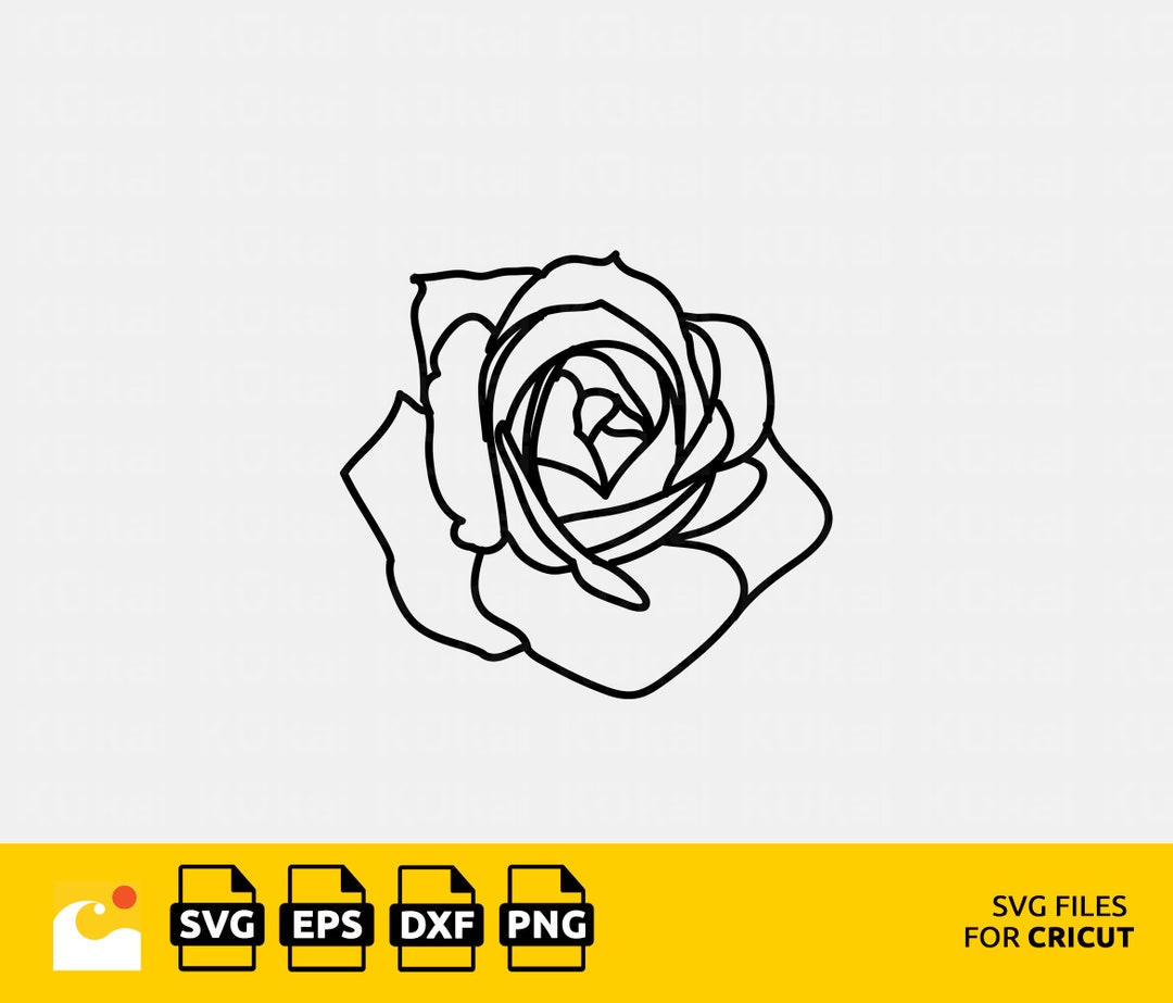 Rose Svg, Rose Outline Svg, Rose Cut File, Botanical Svg, Rose Png ...