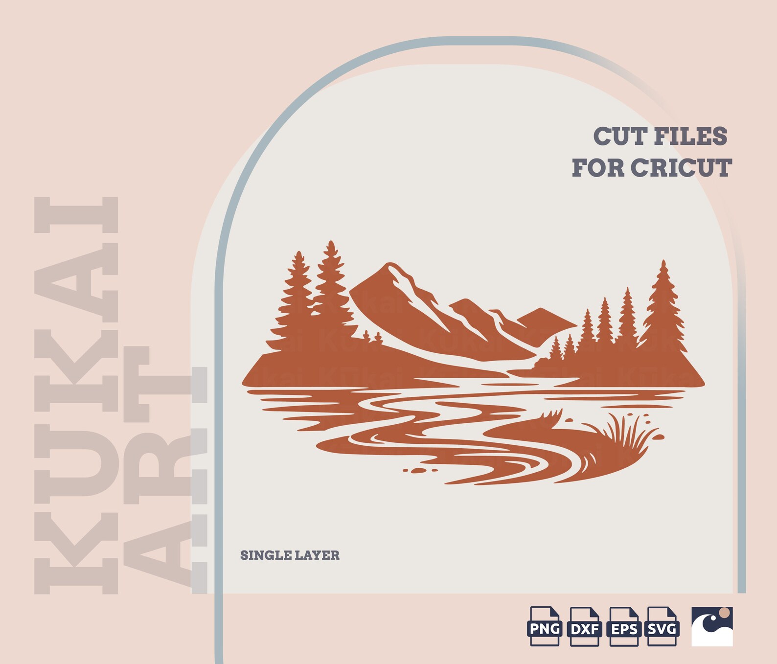 River Svg, Forest Landscape Svg, Nature Svg, Flowing River Svg ...