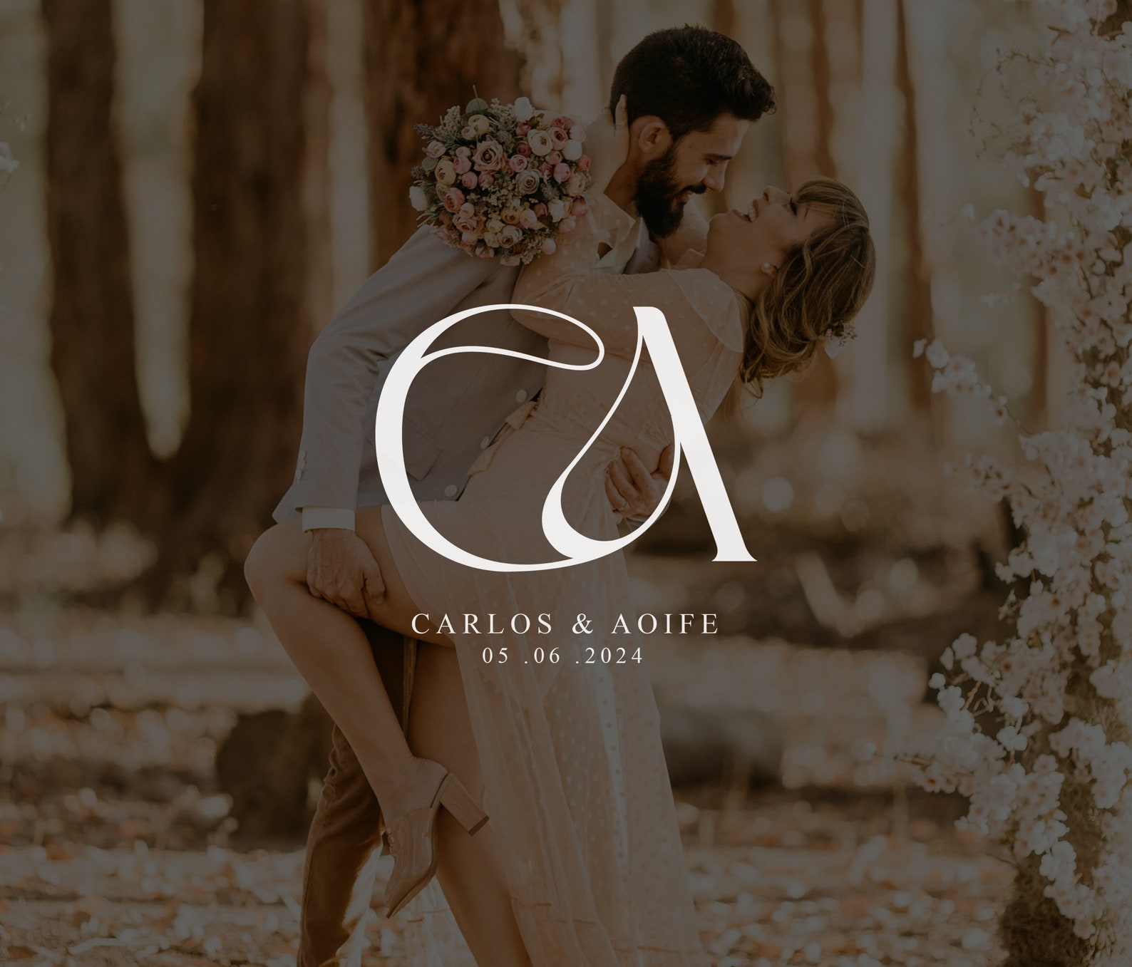 Custom Wedding Monogram Logo, Couple Monogram, Premade Logo, Custom ...