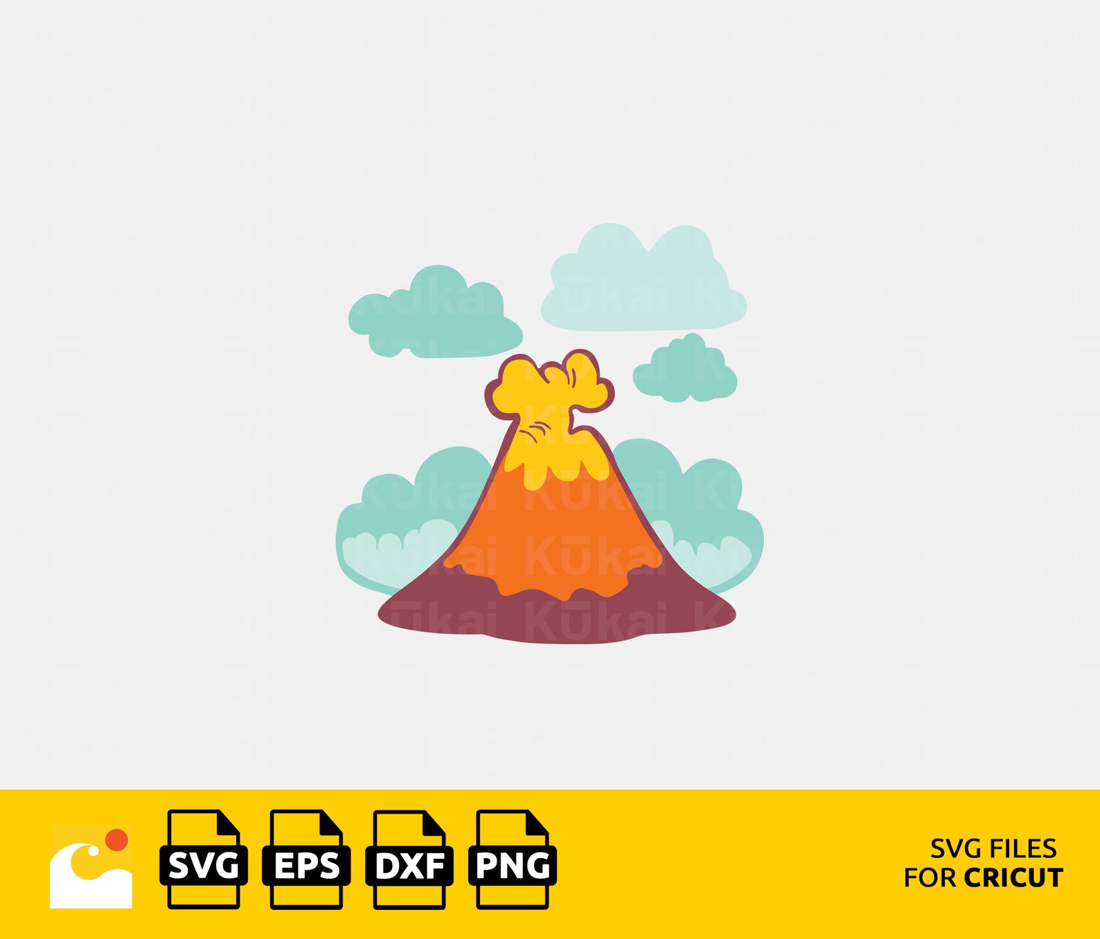 Volcano Svg, National Park Svg, Volcano Clipart, Mountain Svg, Cloud ...