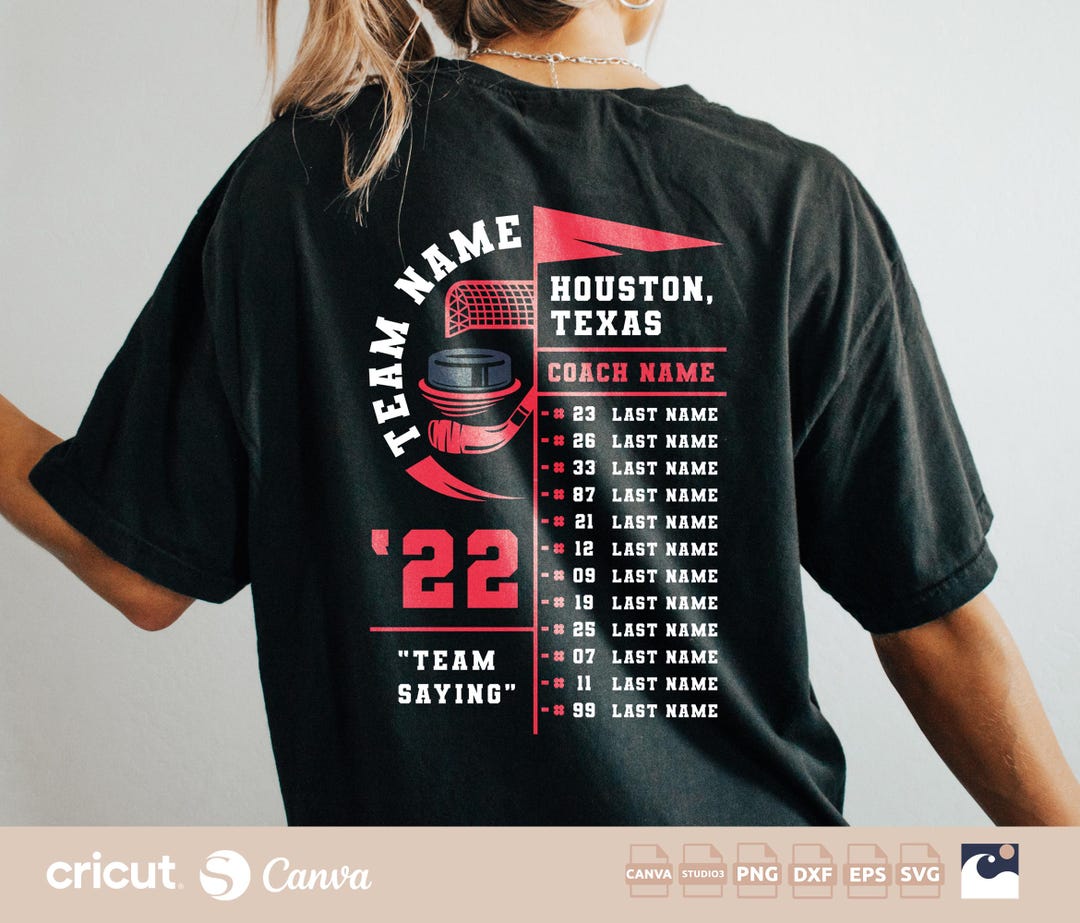 Customizable Hockey Team Roster Svg, Hockey Team Gear Svg, Mom, Coach ...