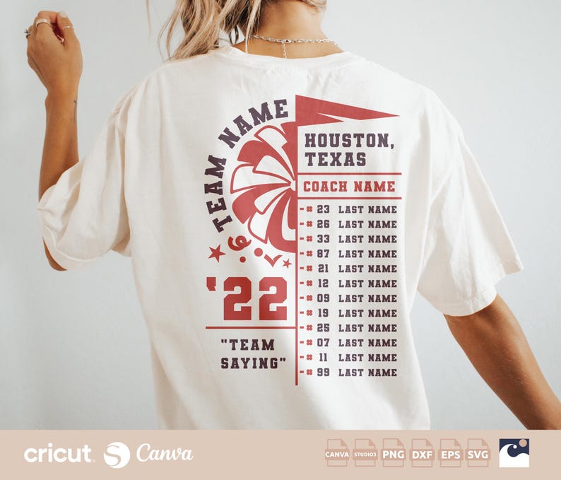 Pom Squad Roster Svg, Cheer Team Template, Dance Team Roster, Names ...