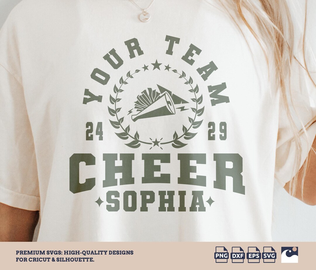 Cheer Team Svg Png, Cheerleader, All Star Cheer, Team Name, Shirt ...