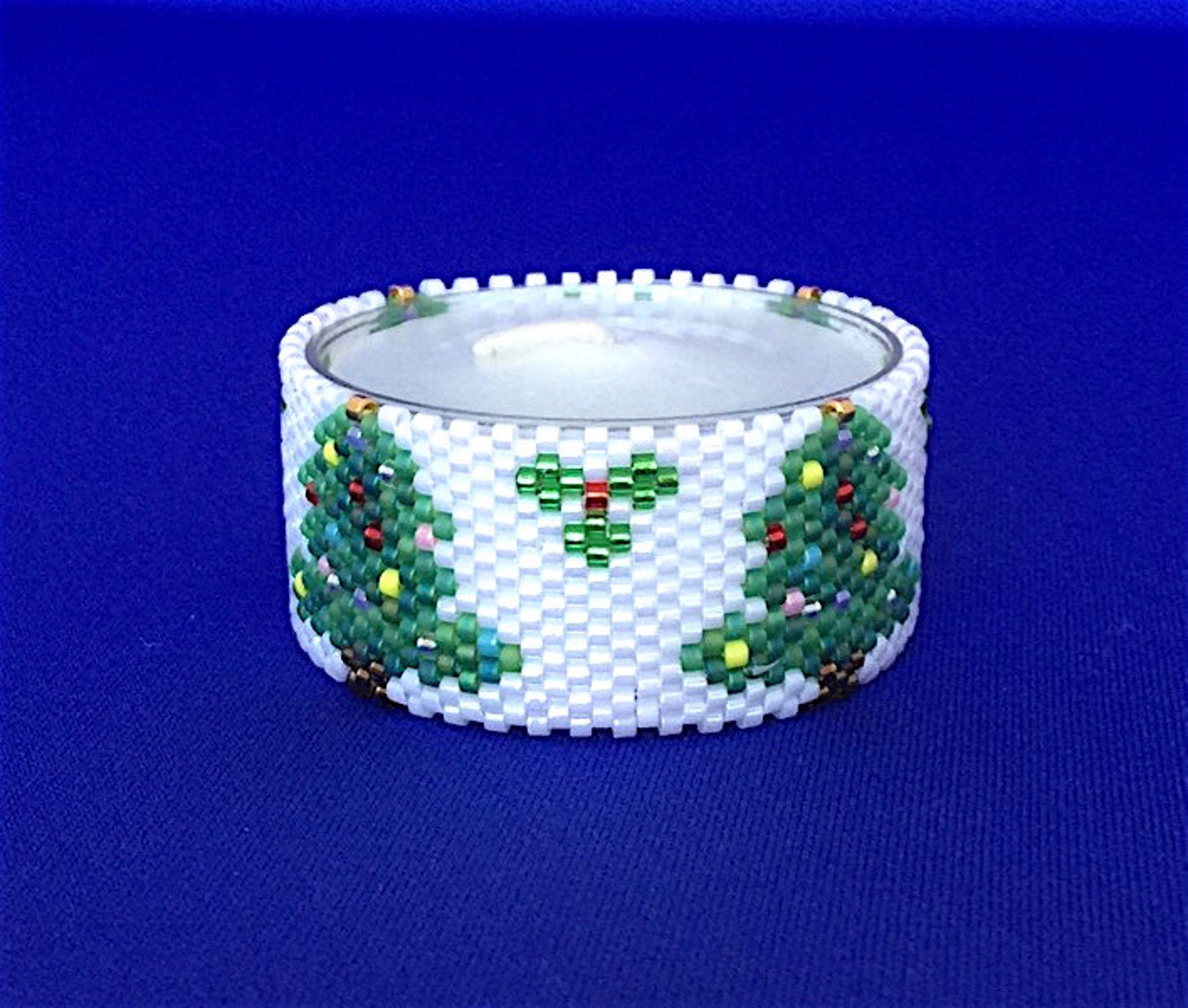 Christmas Tree Tea Light Cover/napkin Ring Bead Pattern | Etsy