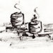 Japanese Style Ink Painting Calligraphy Teapot and Teacups Print - Etsy
