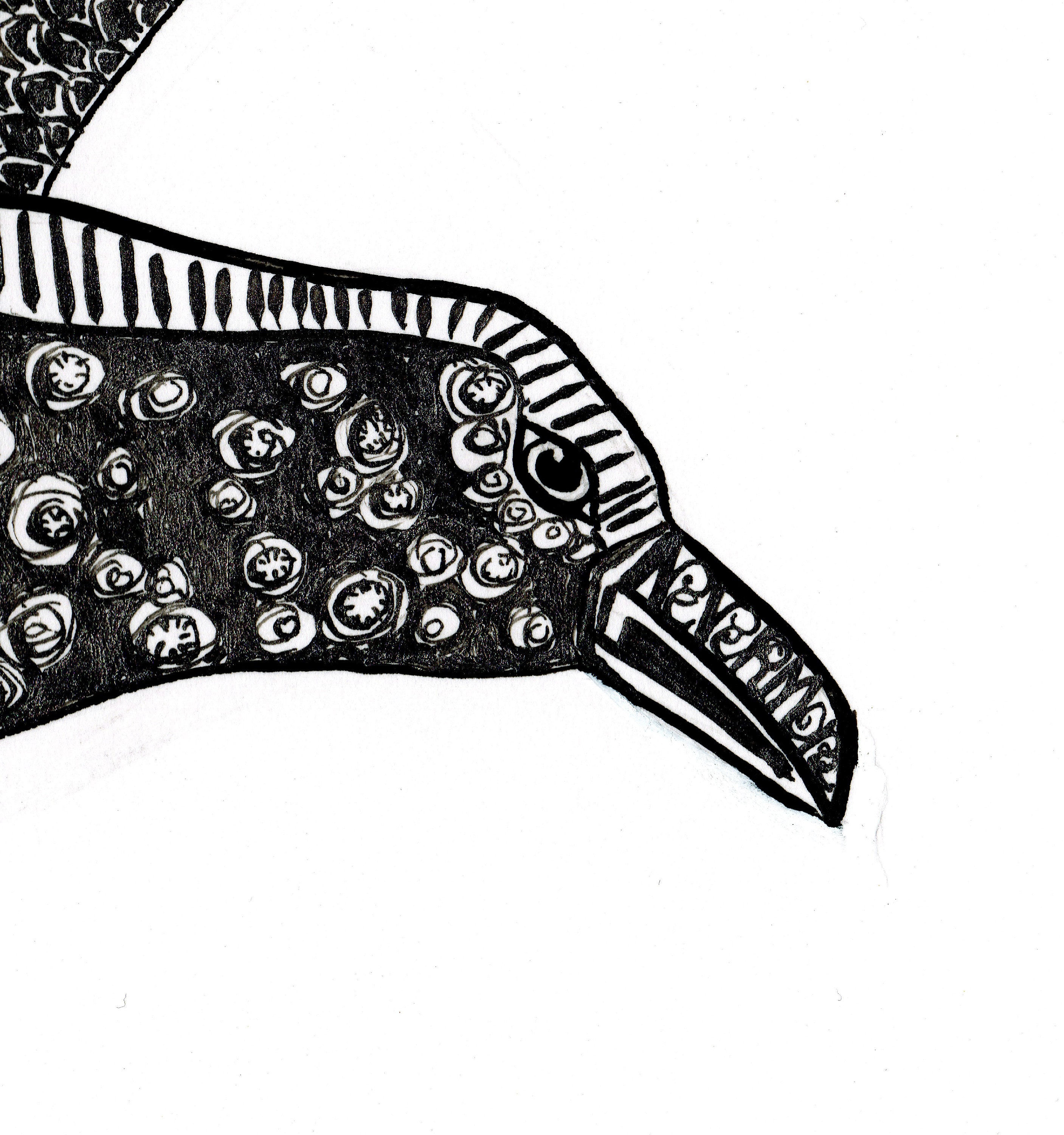 Black & White Abstract Zentangle Black Bird Raven Print - Etsy