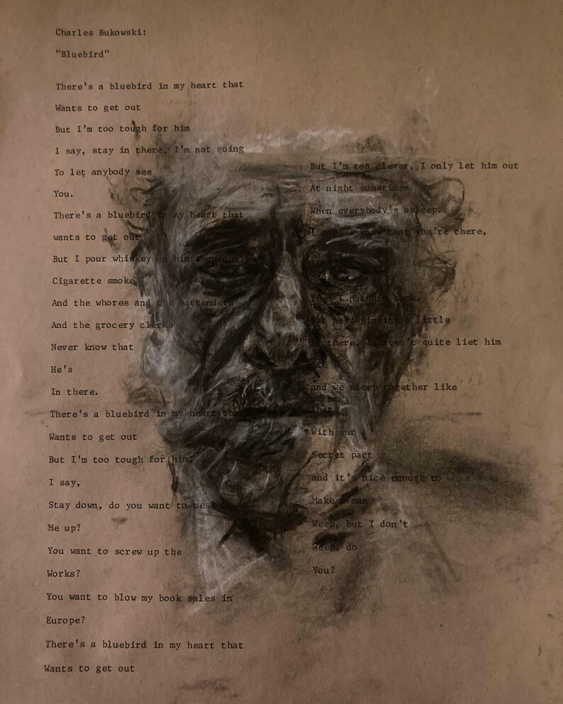 Charles Bukowski "bluebird" - Etsy